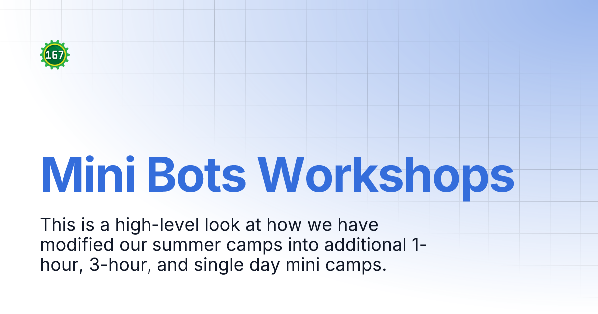 Mini Bots Workshops | FRC 167 Documentation
