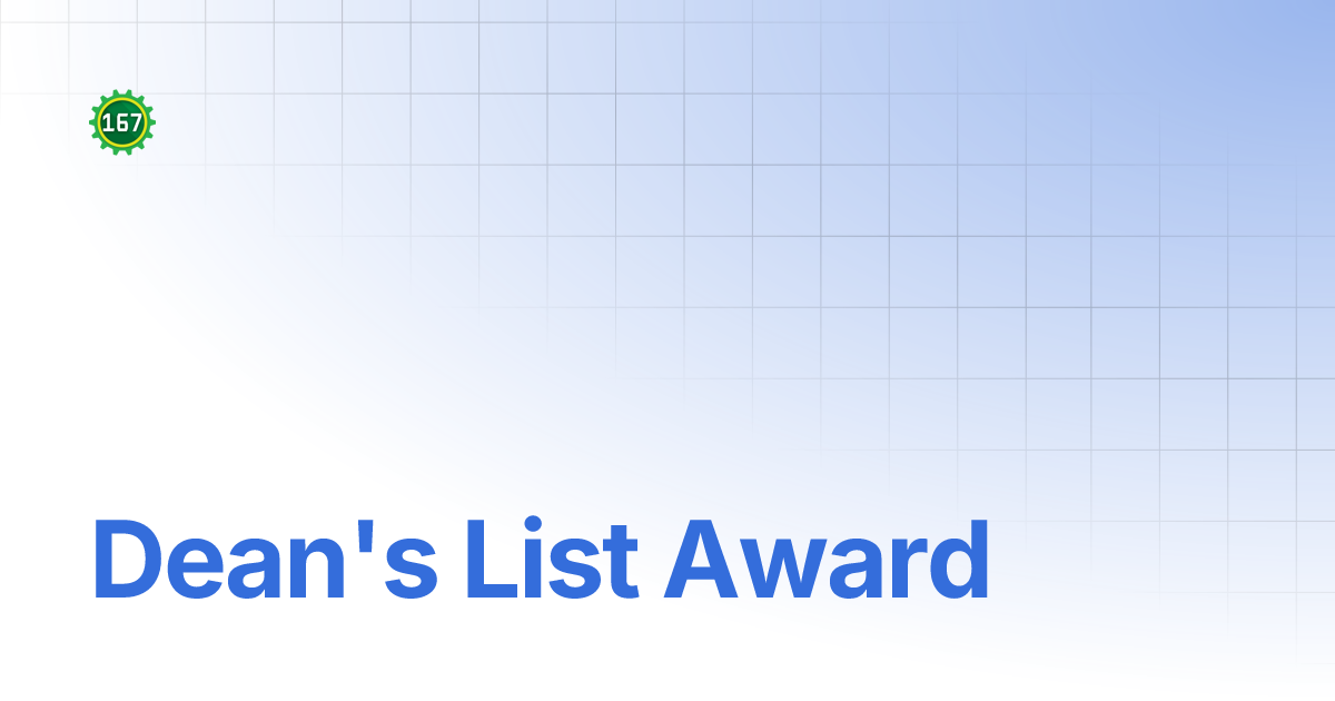 Dean's List Award | FRC 167 Documentation